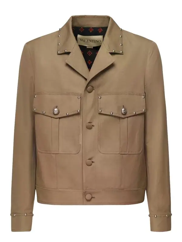 Valentino Garavani Studded Cotton Jacket - Brown