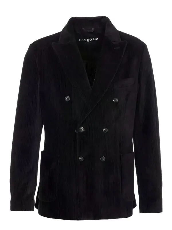CIRCOLO 1901 Double-breasted Corduroy Jacket - Black