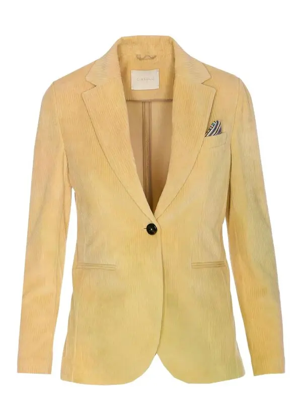 CIRCOLO 1901 Corduroy Single-button Jacket - Yellow