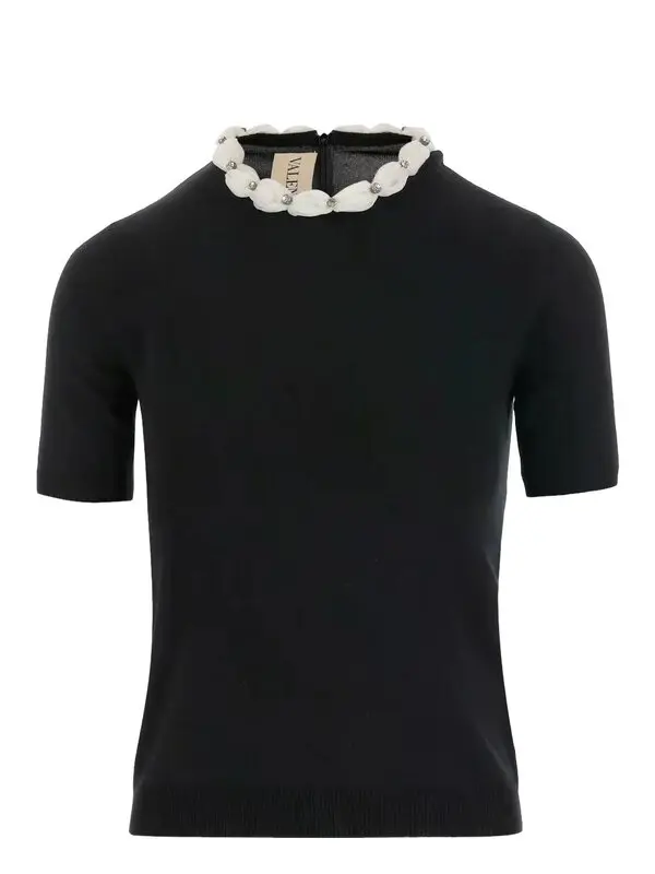 Valentino Garavani Embellished-collar Sweater - Black