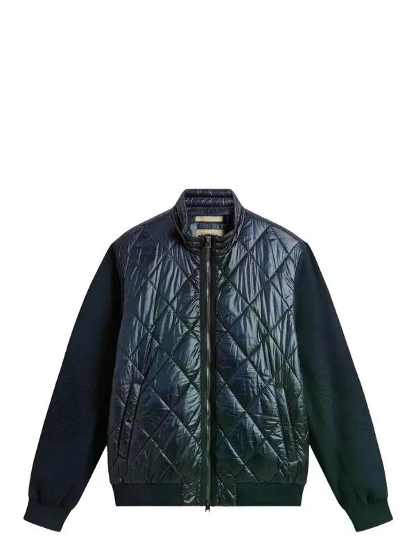 Woolrich Quilted Knit-panel Jacket - Blue