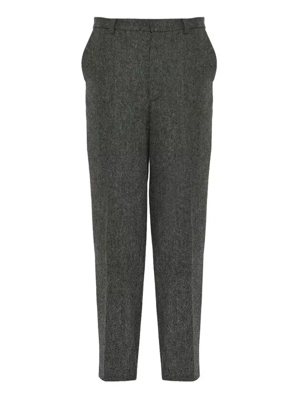 YVES SALOMON Tweed Straight-leg Trousers - Grey