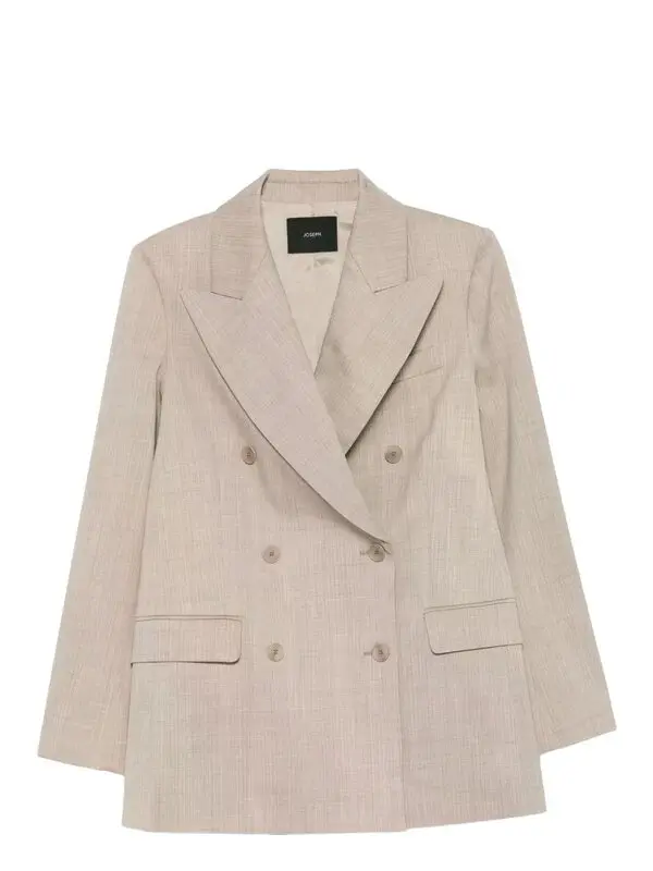 JOSEPH Double-breasted Checked Blazer - Neutrals