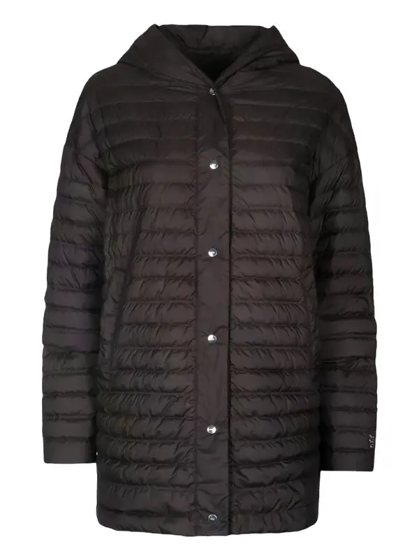 Add Hooded Quilted Coat - Black