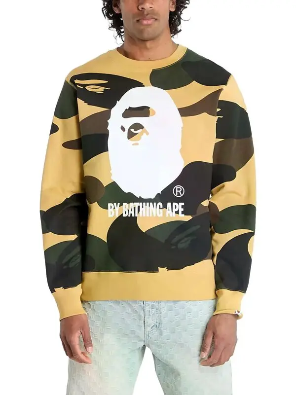 A BATHING APE Camo-print Crewneck Sweatshirt - Yellow