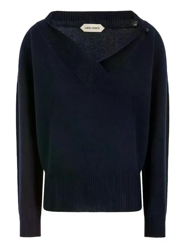 Alberta Ferretti V-neck Cashmere Sweater - Blue