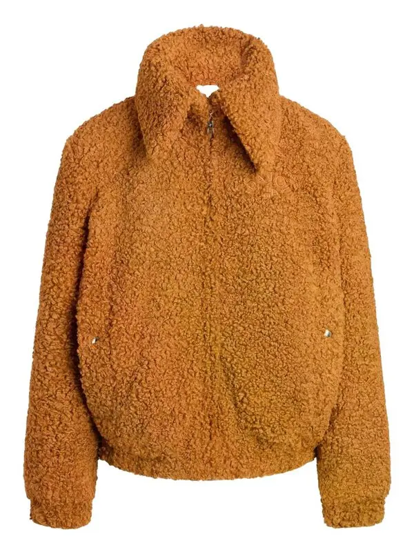 Patou High-neck Faux-fur Bomber Jacket - Brown