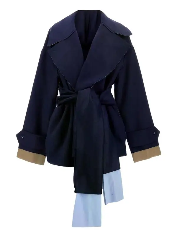 MAISON JEJIA Belted Wrap Coat - Blue