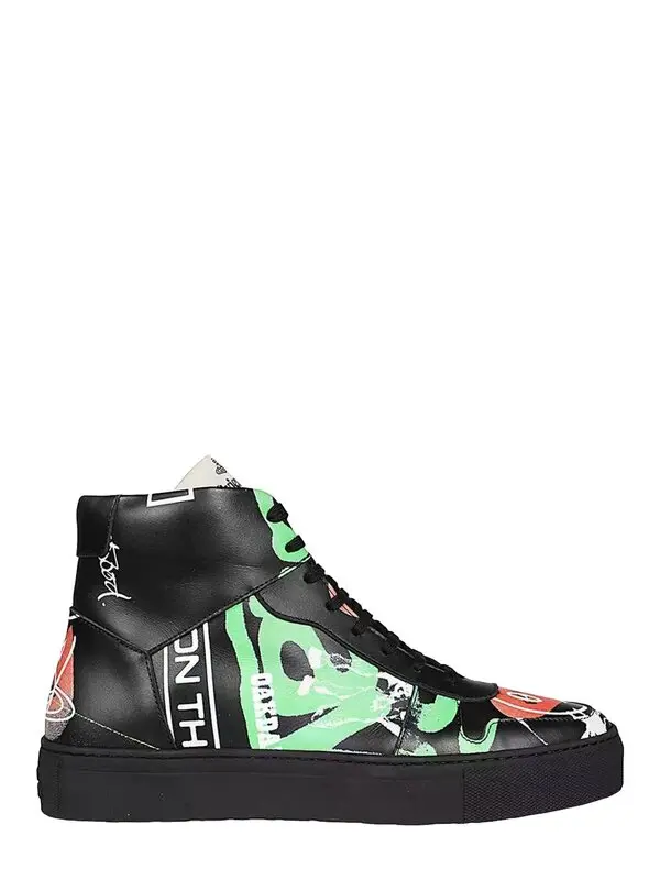 VIVIENNE WESTWOOD Leather High-top Sneakers - Black