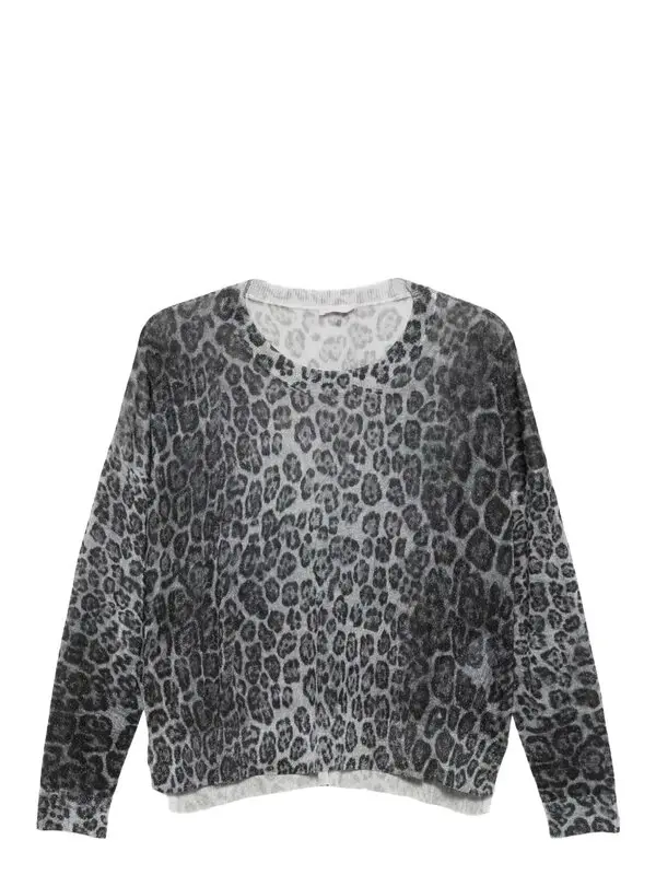Liu Jo Leopard-print Sweater - Grey