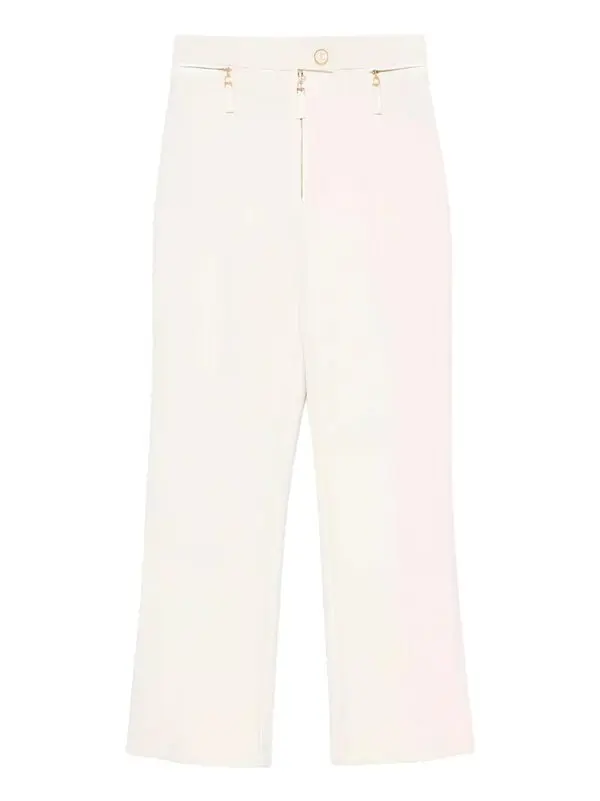 Elisabetta Franchi Zip-detailing Straight Trousers - Neutrals