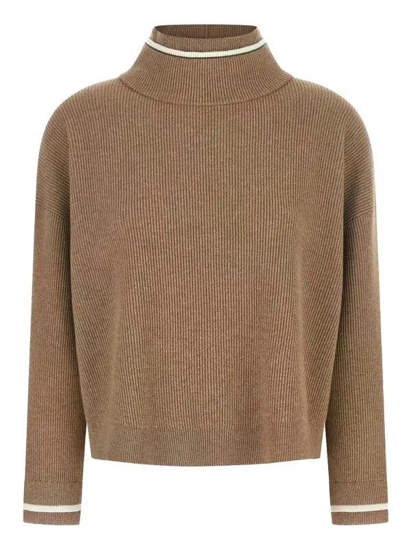 Brunello Cucinelli Ribbed High-neck Sweater - Brown