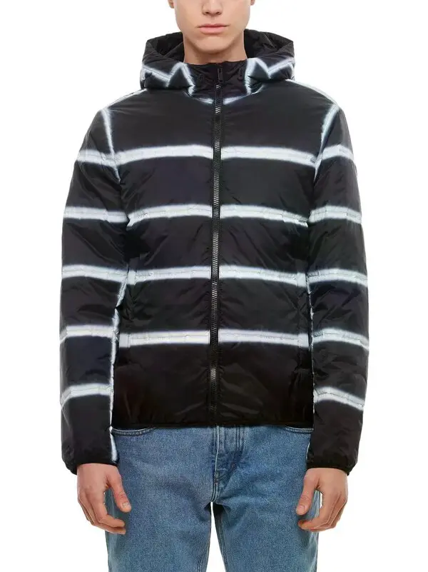 Givenchy Hooded Stripe-pattern Jacket - Black