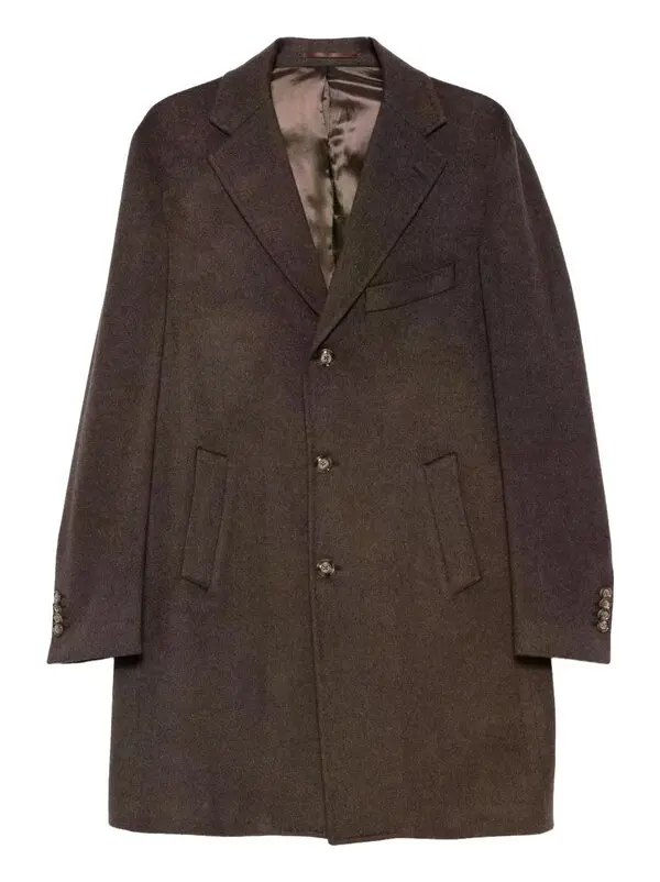 BARBA NAPOLI Button-fastening Coat - Brown