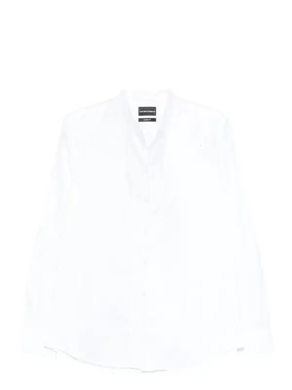 Emporio Armani Mandarin-collar Cotton Shirt - White