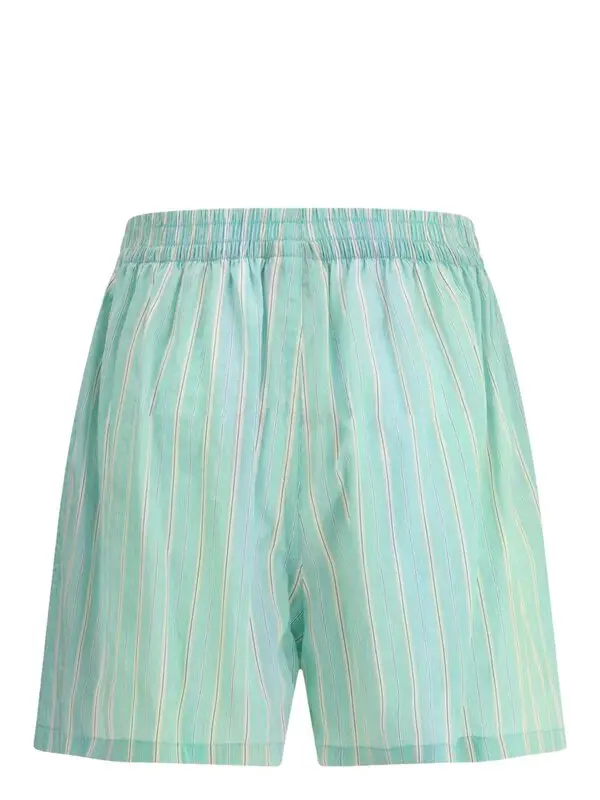 Balenciaga Striped Elastic-waist Shorts - Green