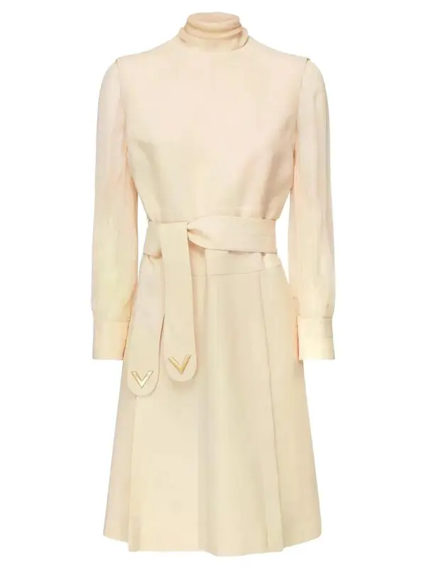 Valentino Garavani High-neck Midi Dress - Neutrals