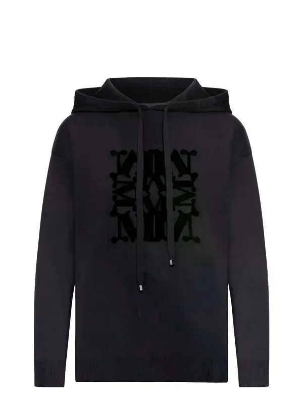 Max Mara Velvet-logo Hoodie - Black
