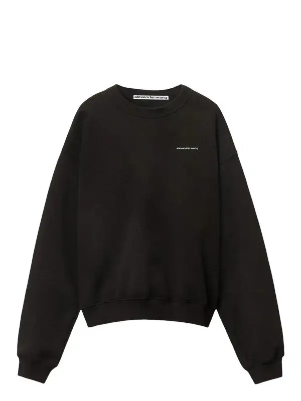 Alexander Wang Logo-print Crew-neck Sweater - Black