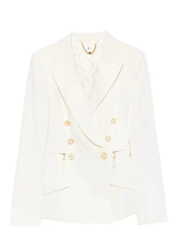 Elisabetta Franchi Double-breasted Buttoned Blazer - Neutrals