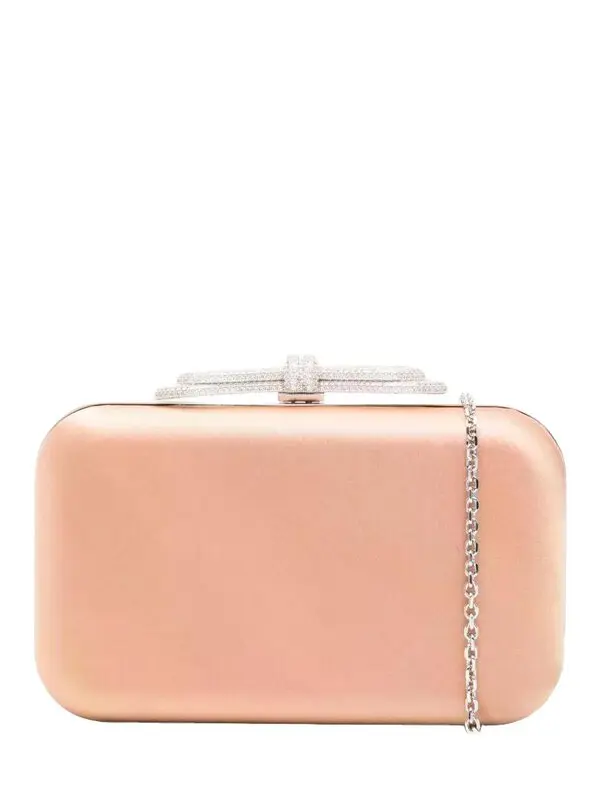 Mach & Mach Crystal-embellished Bow Clutch - Neutrals
