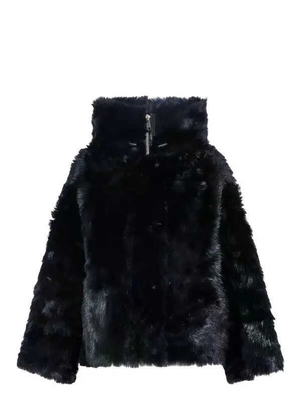 YVES SALOMON Hooded Lamb Shearling Jacket - Black