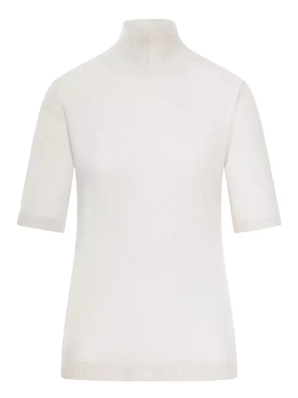 Max Mara Short-sleeved Turtleneck Sweater - White