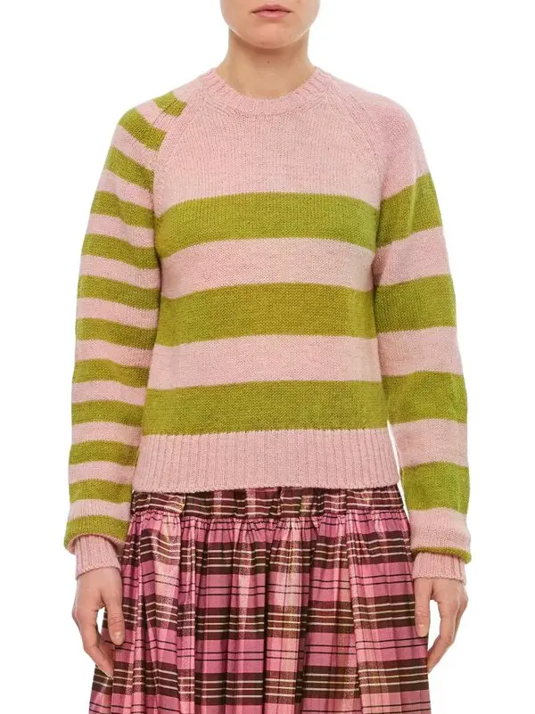 MOLLY GODDARD Striped Raglan-sleeve Sweater - Pink