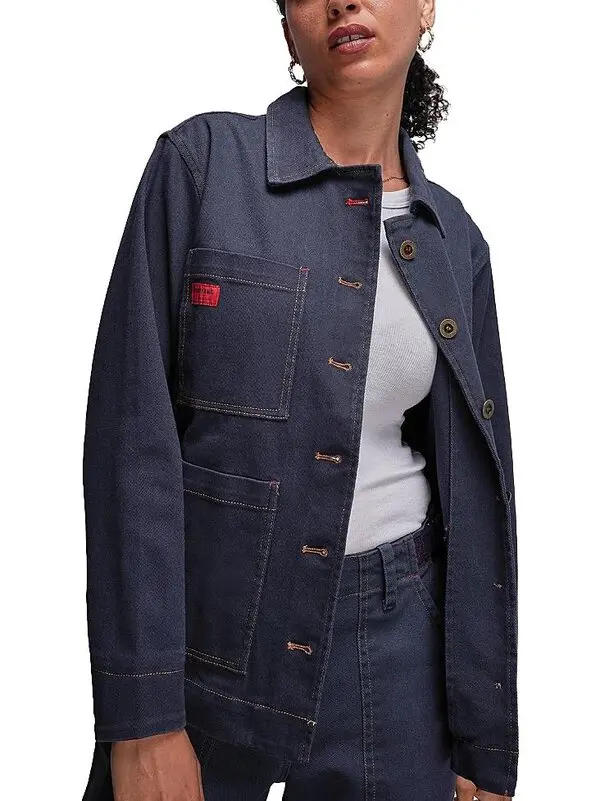 WILDFANG Essential Denim Utility Jacket - Navy