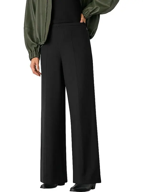 Whistles Ponte Wide Leg Trousers - Black