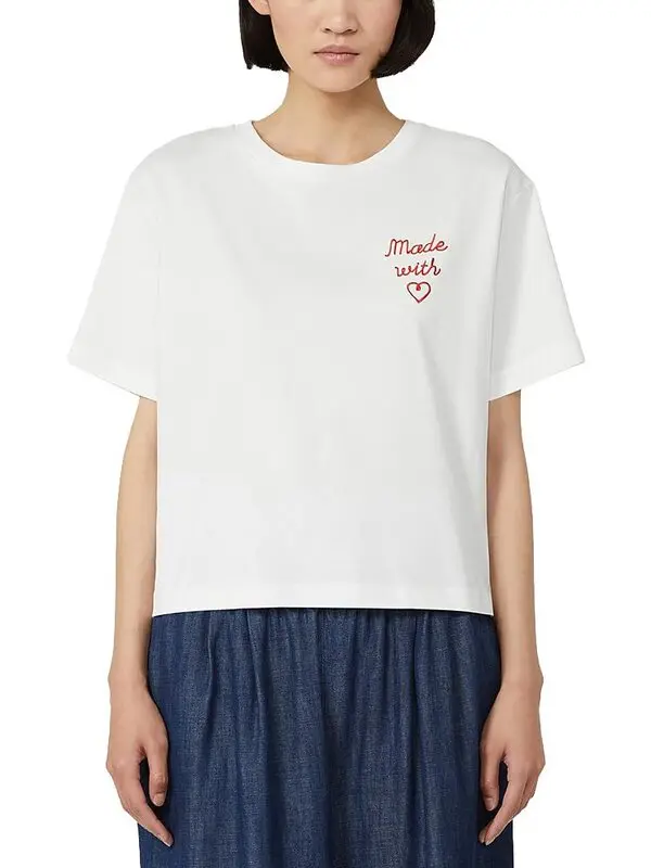 Max Mara Acline Embroidered Tee - White