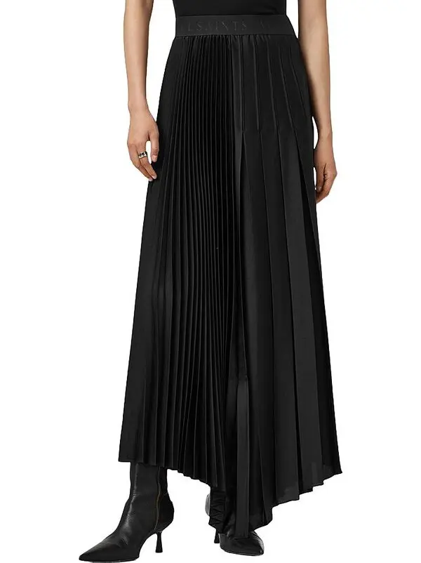 ALLSAINTS Jax Pleated Maxi Skirt - Black