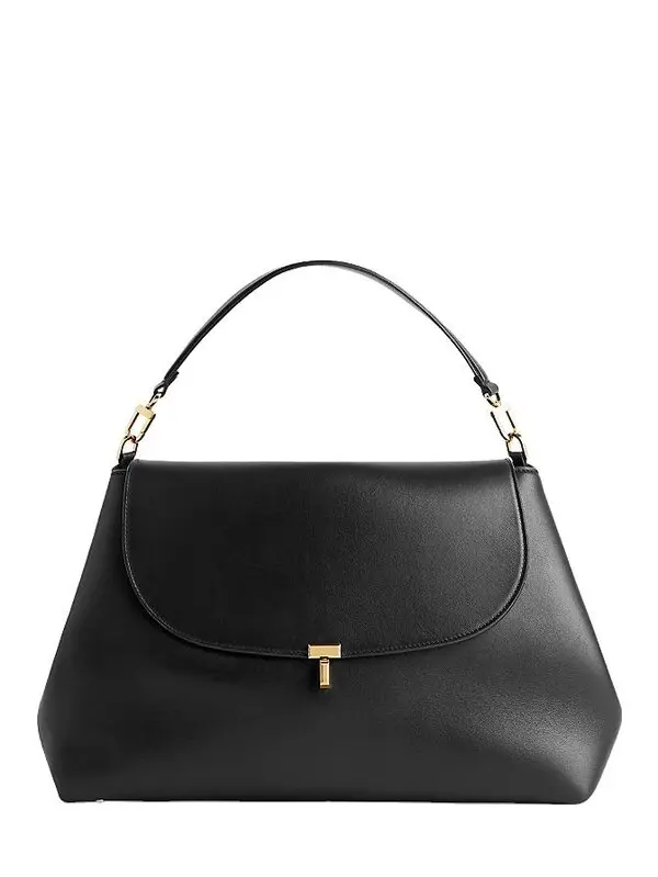 TOTEME T-lock Leather Satchel - Black