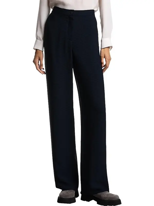 Emporio Armani Textured Trousers - Solid Blue