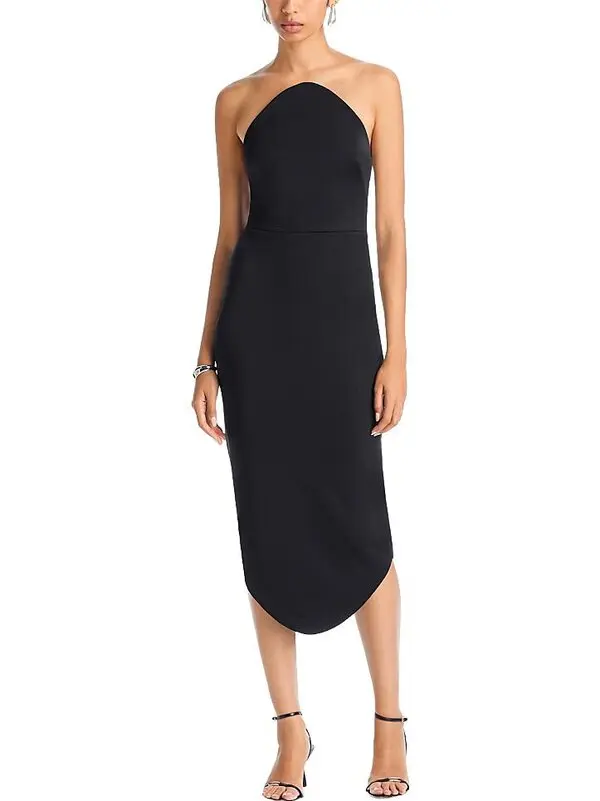 Black Halo Aurelius Strapless Midi Dress - Black