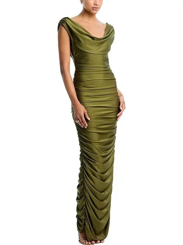 Black Halo Evangeline Gown - Hunter Green