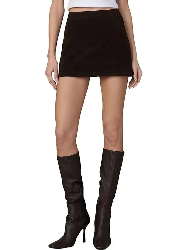 Joe's Jeans Faux Suede Mini Skirt - Dark Chocolate