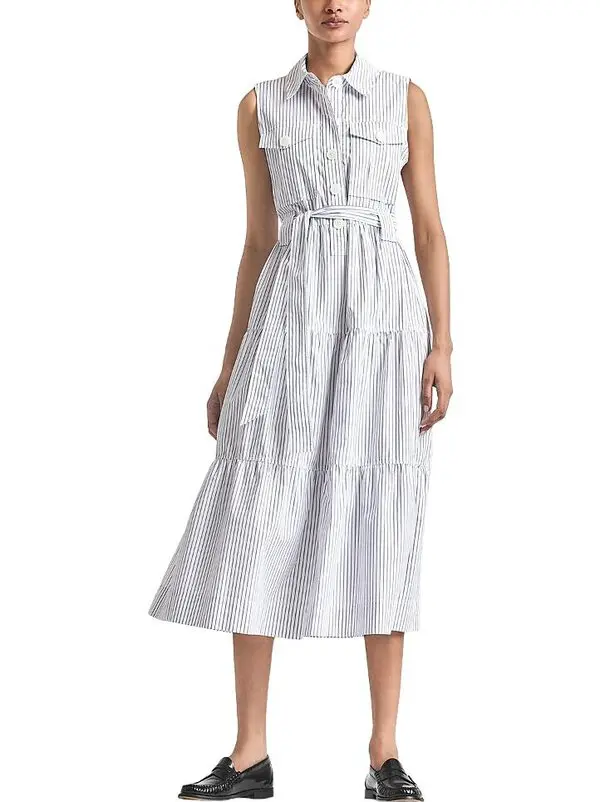 Derek Lam 10 Crosby Florence Sleeveless Dress - White Navy