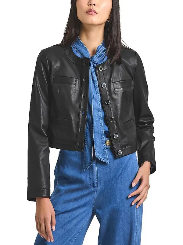Derek Lam 10 Crosby Penny Leather Jacket - Black