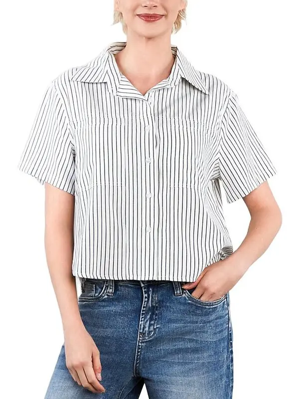 BILLY T Pinstripe Shirt - Black Pinstripes