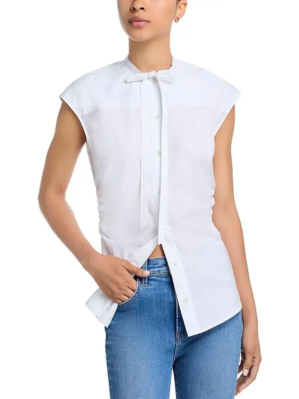 Veronica Beard Joon Tie Neck Blouse - White