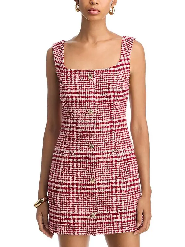 French Connection Button Front Mini Dress - Scarlet Multi