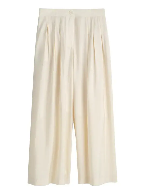 Cos Pleated Modal Wide-leg Trousers - Beige