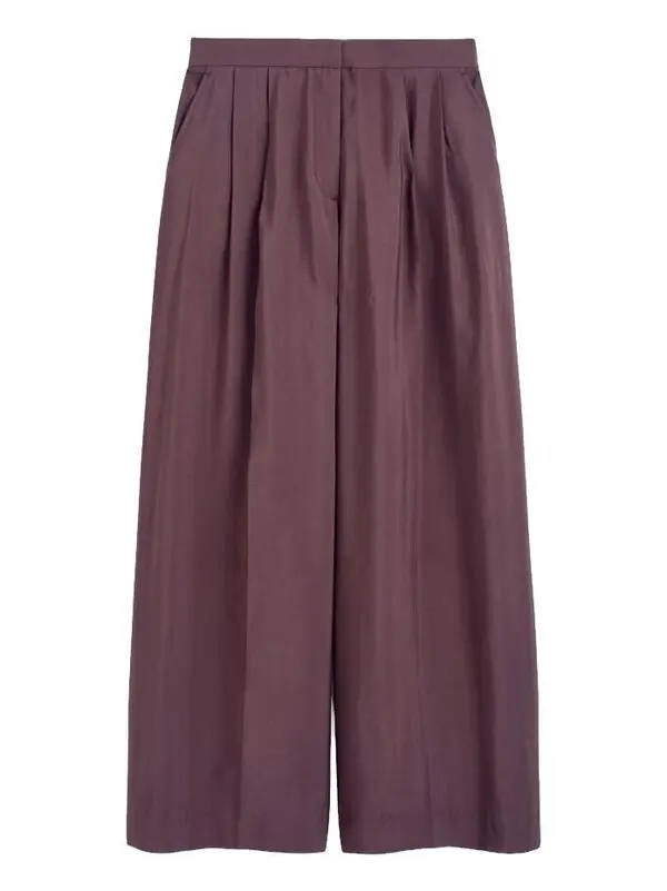 Cos Pleated Modal Wide-leg Trousers - Red