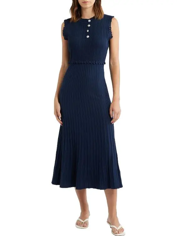 ZOE AND CLAIRE Sleeveless Sweater Dress - Navy