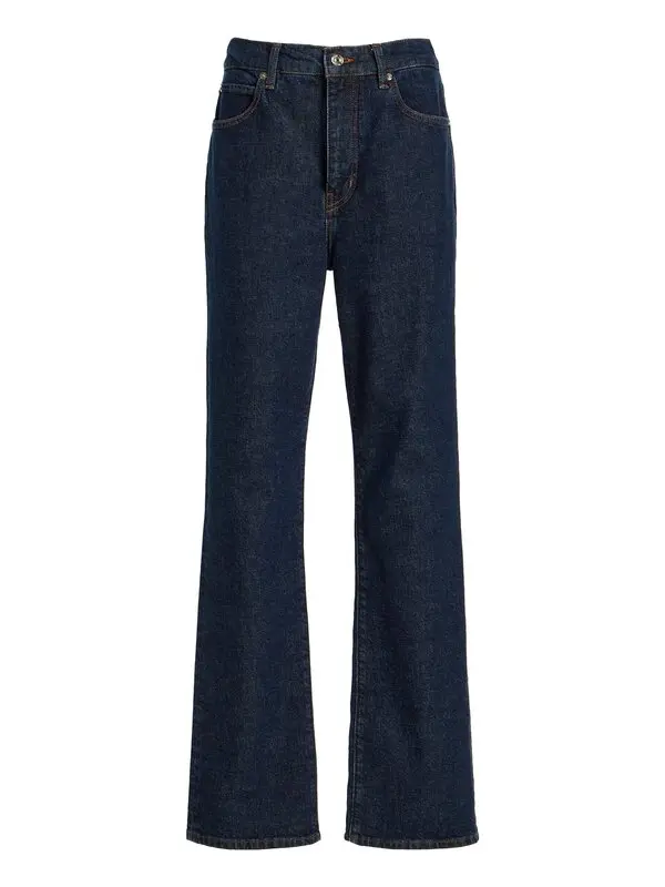 FRAME The Ruler Mid-rise Straight-leg Jeans - Dark Wash