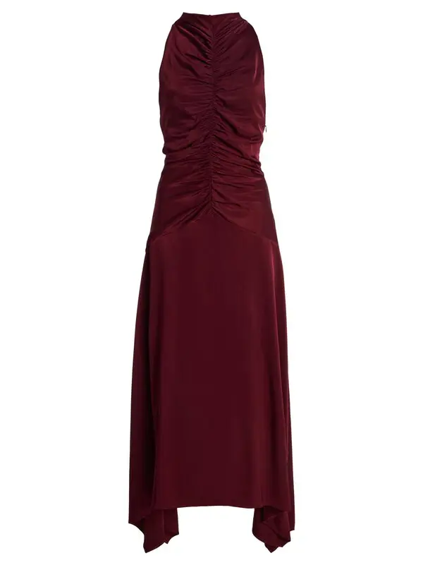 THIRD FORM Allure Gathered Midi Dress - Burgundy