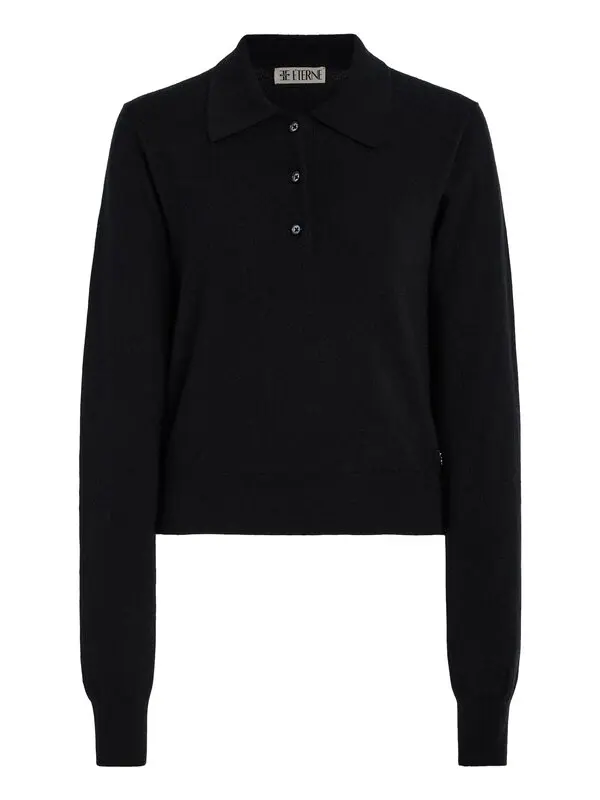 Eterne Journey Cashmere Polo Sweater - Black
