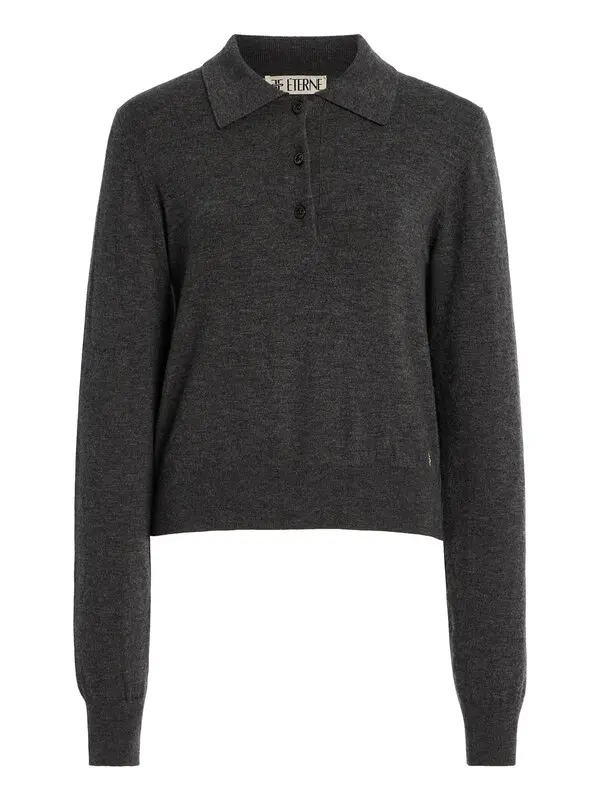 Eterne Journey Cashmere Polo Sweater - Grey