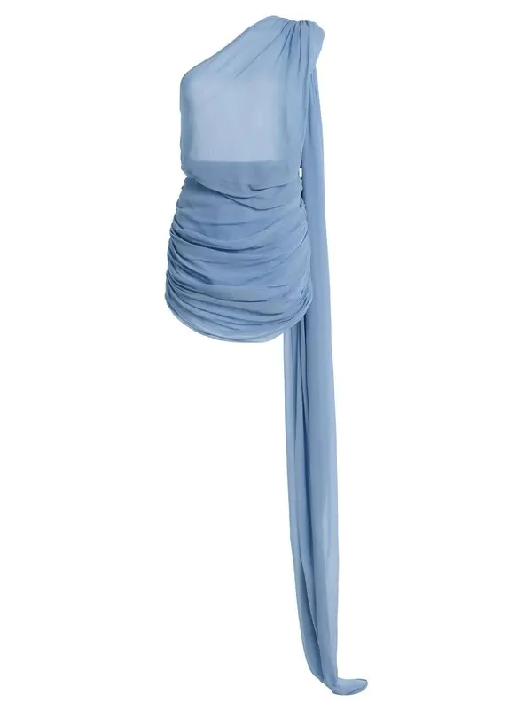 Arcina Ori Fernanda Draped Mini Dress - Blue